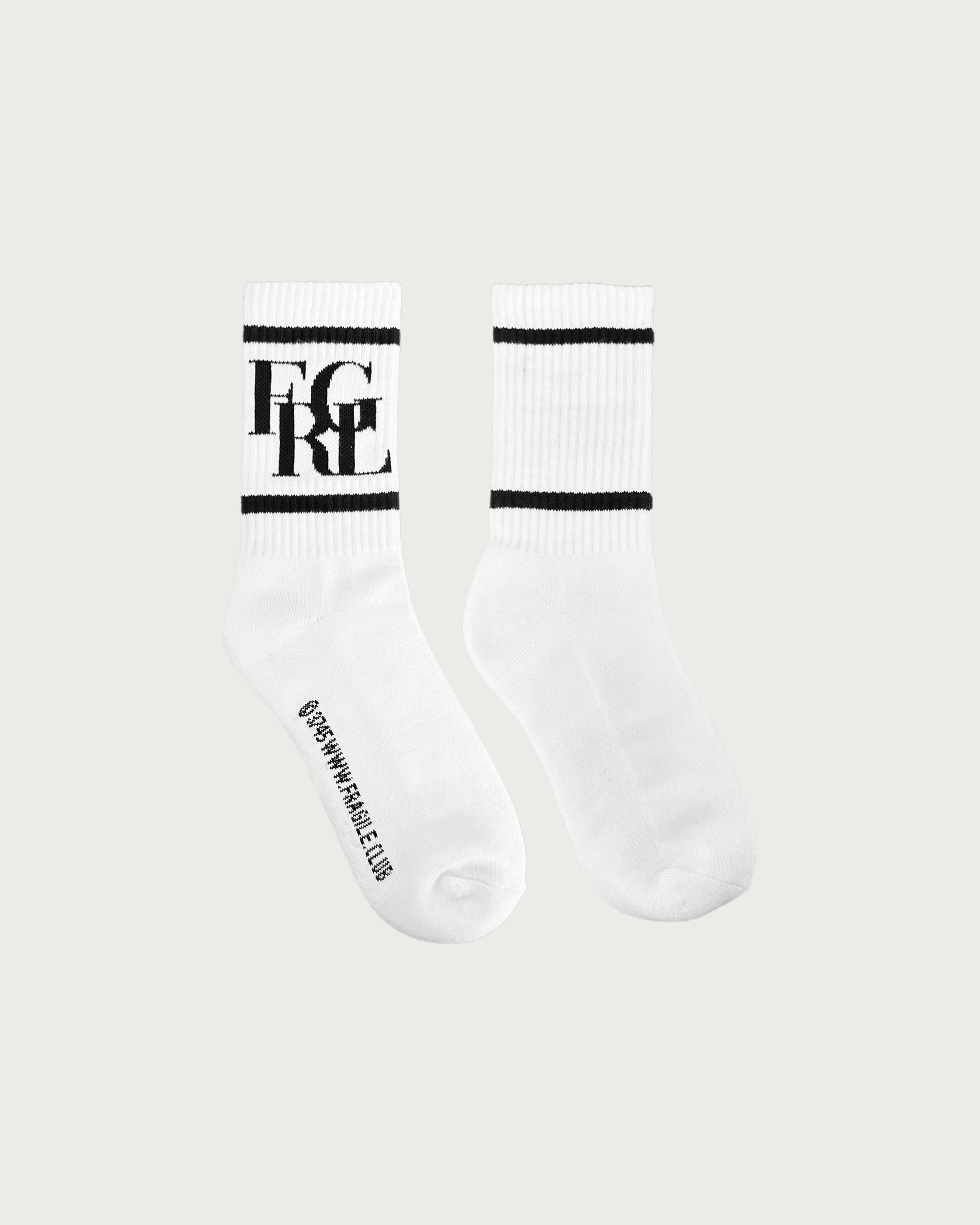 FRAGILE® White Cotton Socks | FRAGILE CLUB